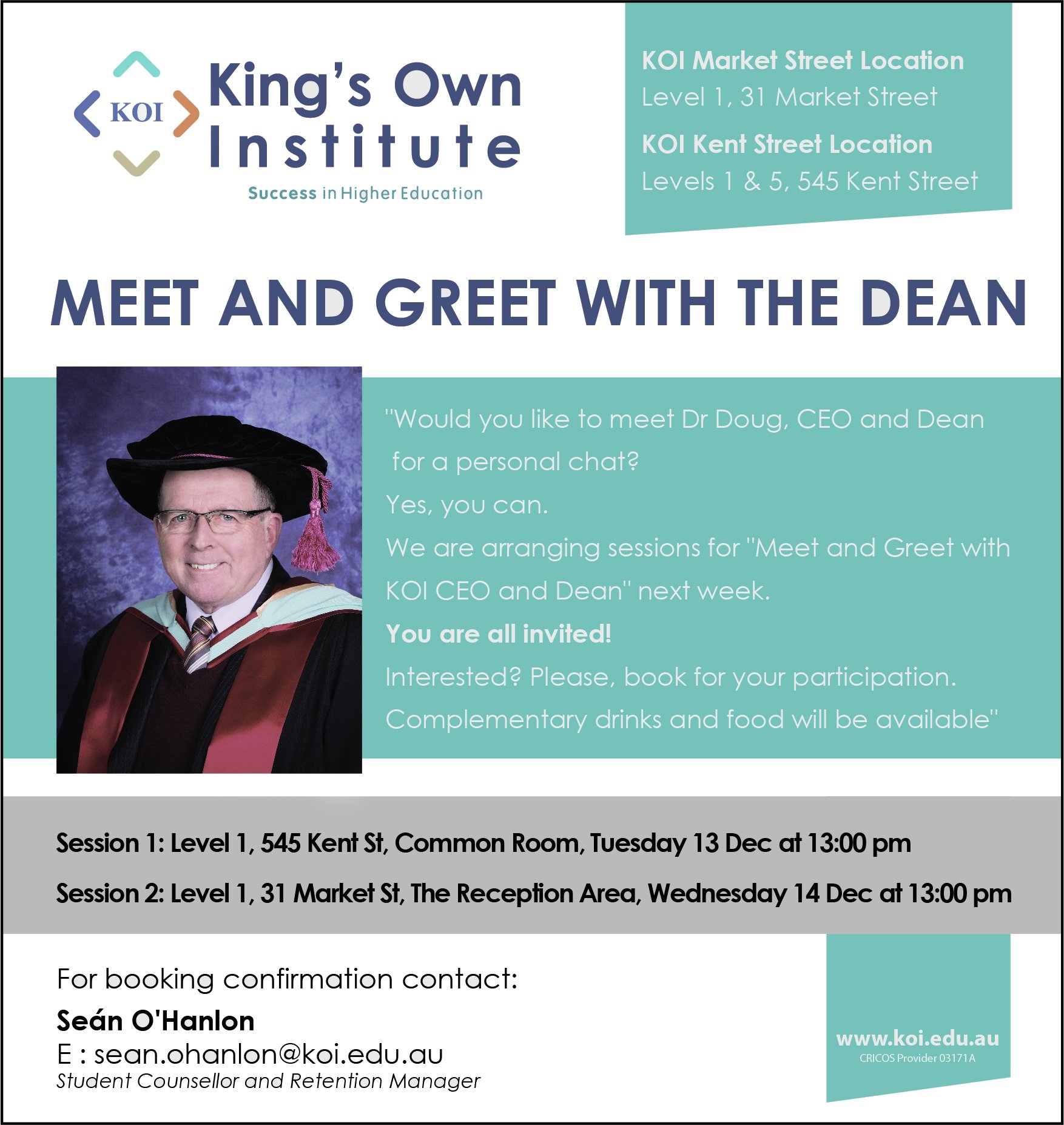 Meet and Greet with the Dean (13 Dec and 14 Dec at 13:00pm) – KOI