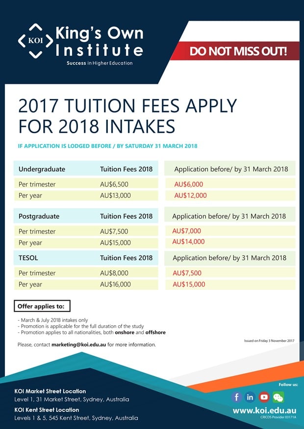 KOI 2018 Tuition Promotion – KOI